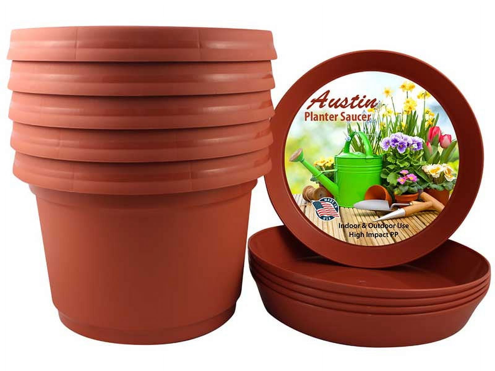 12 inch Terra Cotta (colored) Flower Pots with Saucers- (Case of 5 ...