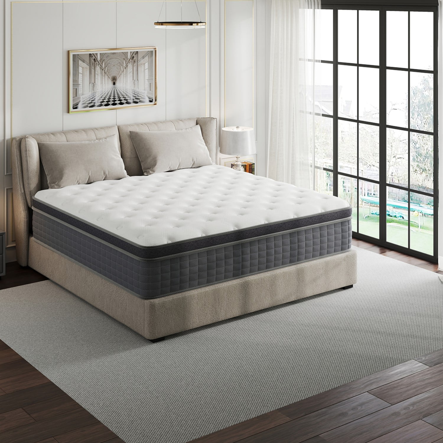 12 inch Twin Hybrid Mattress in a Box,Equipped with Individually ...