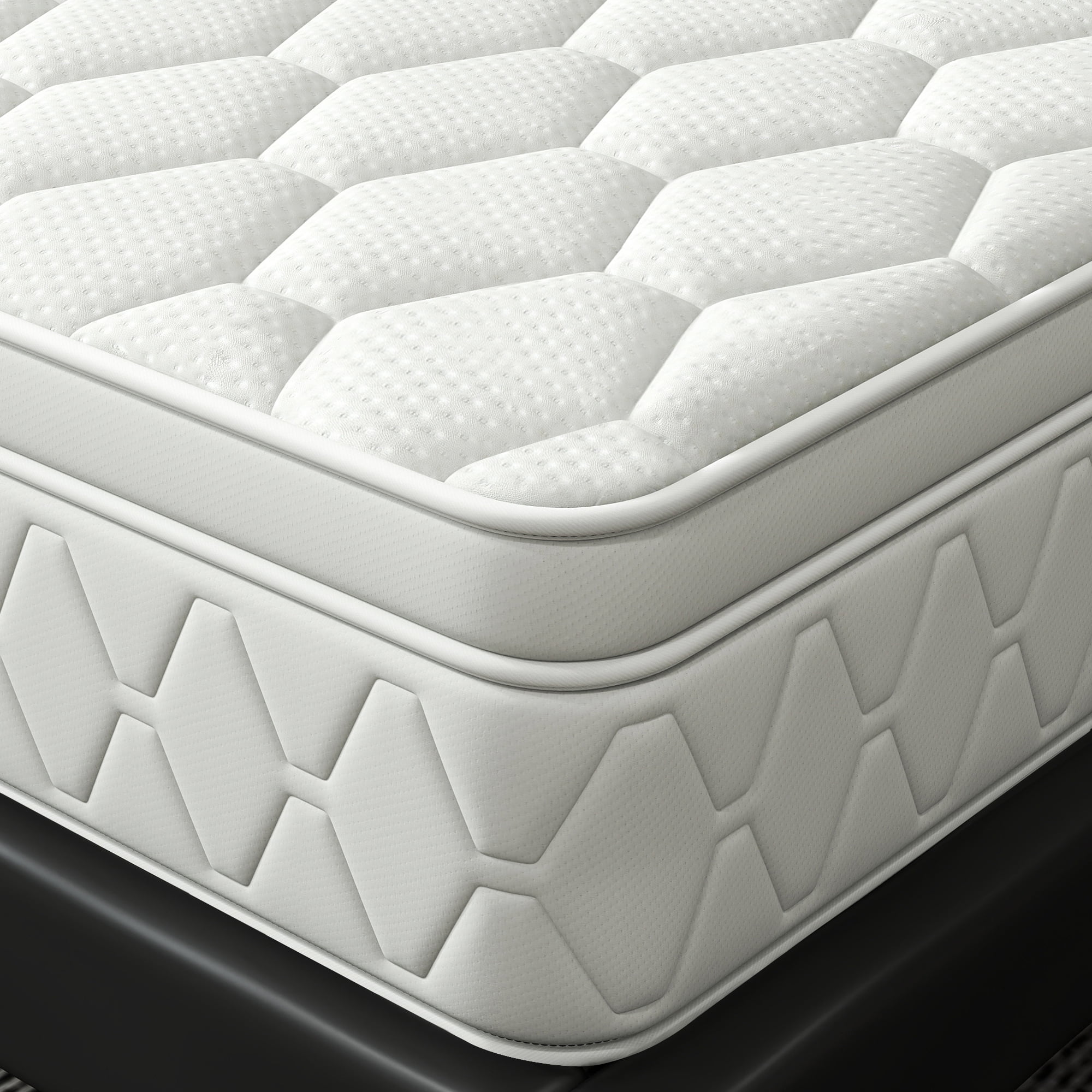 OPV 12 inch Twin Sized Medium Hybrid Mattress High Density Foam Layer ...