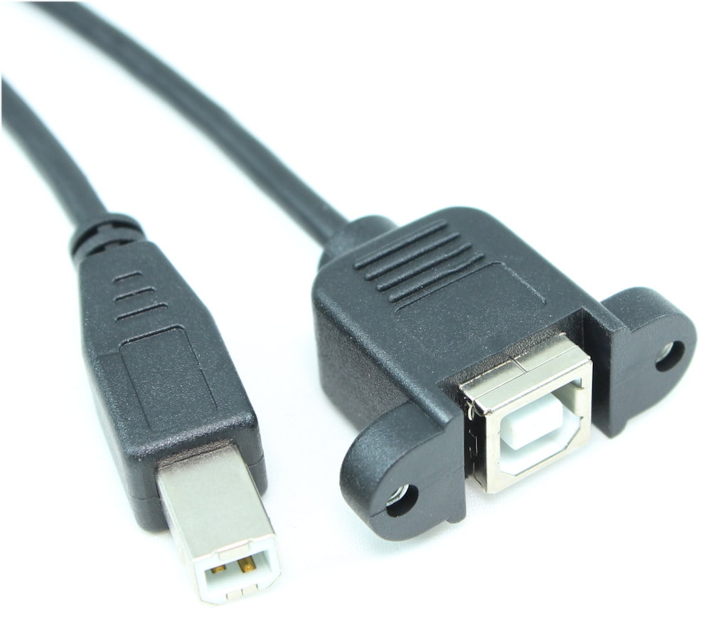 12 inch USB 2.0 EXTENSION Type B Male to B Female PANEL MOUNT Cable ...