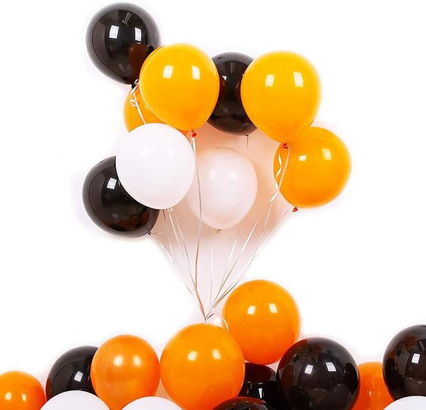 12 inch White Balloons Black Balloons Orange Balloons Mix, White Orange ...