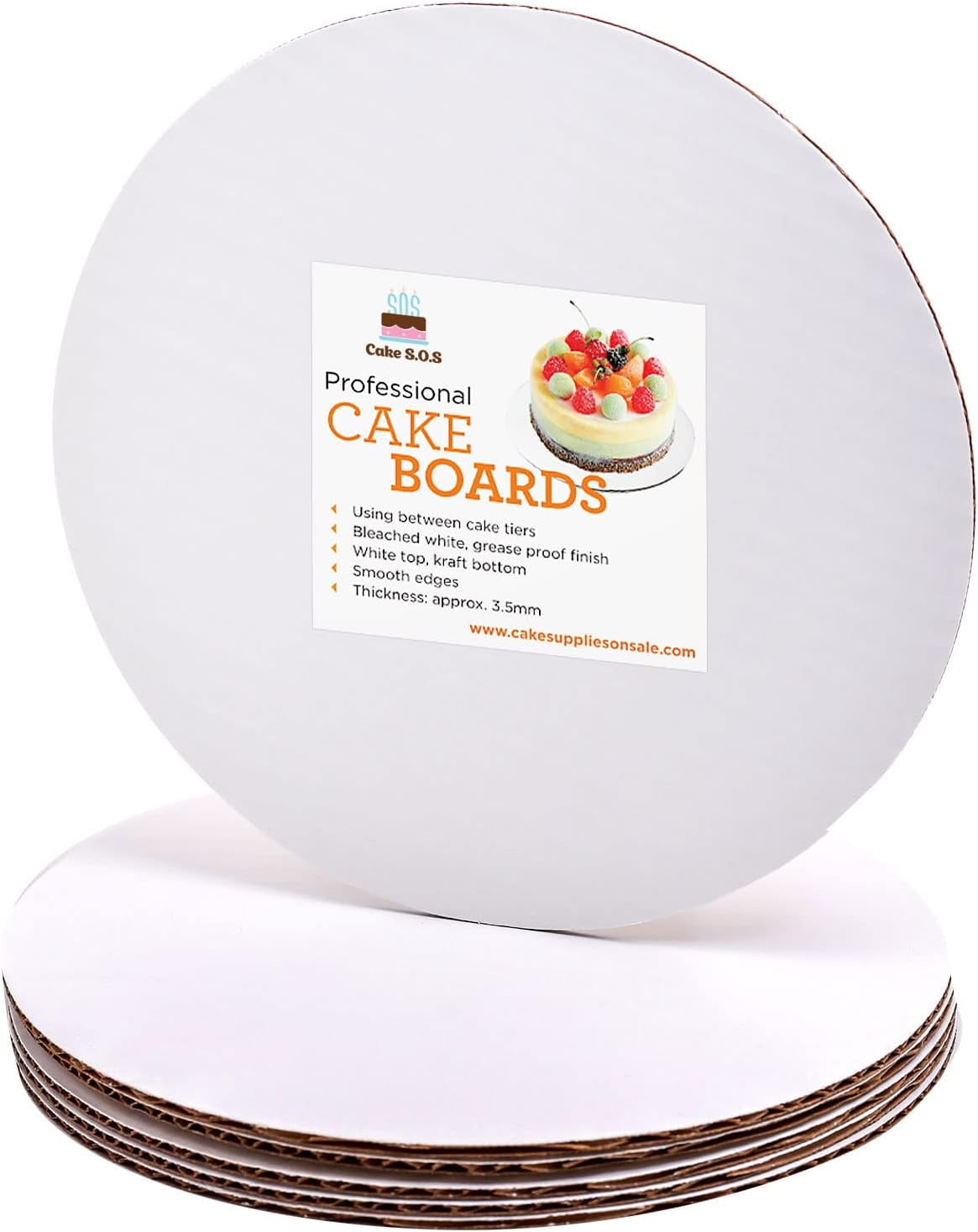 12 inch White Round Coated Cakeboard, Waxed Greaseproof, Disposable ...