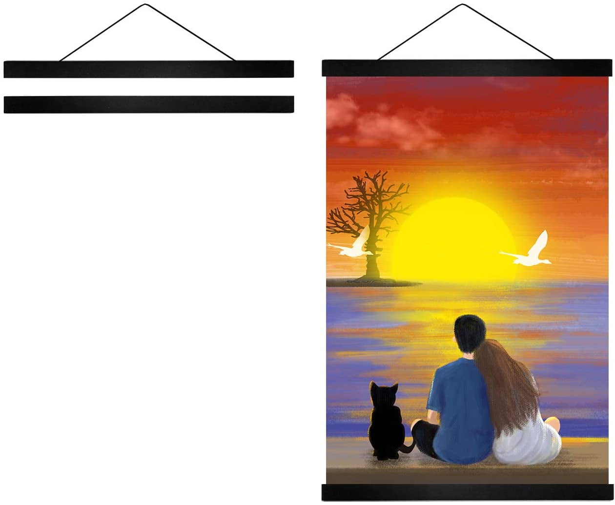 12 inch Wide Magnetic Poster Hanger Frame, 12x18 12x16 12x24 Wood Frame ...