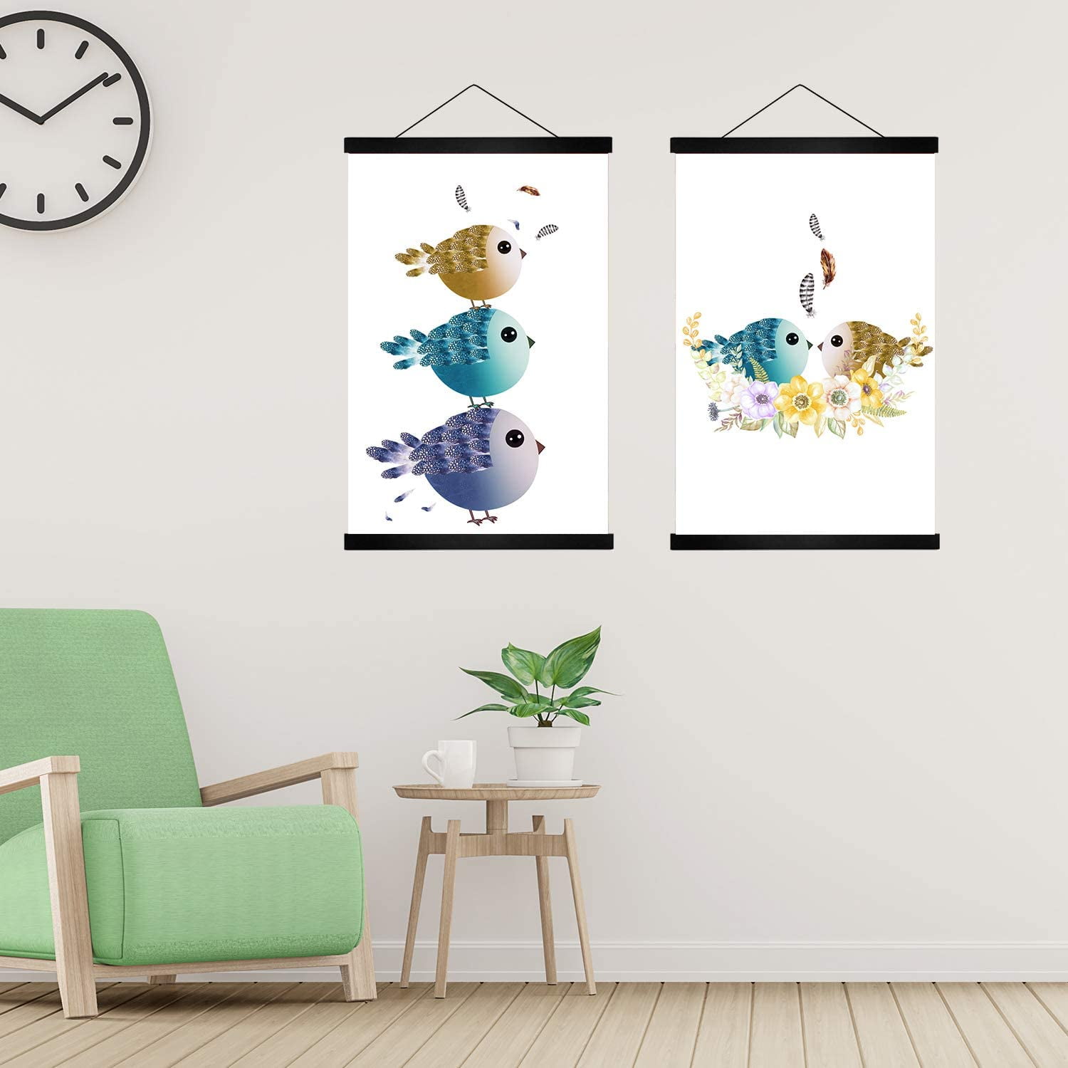 12 inch Wide Magnetic Poster Hanger Frame, 12x18 12x16 12x24 Wood Frame ...