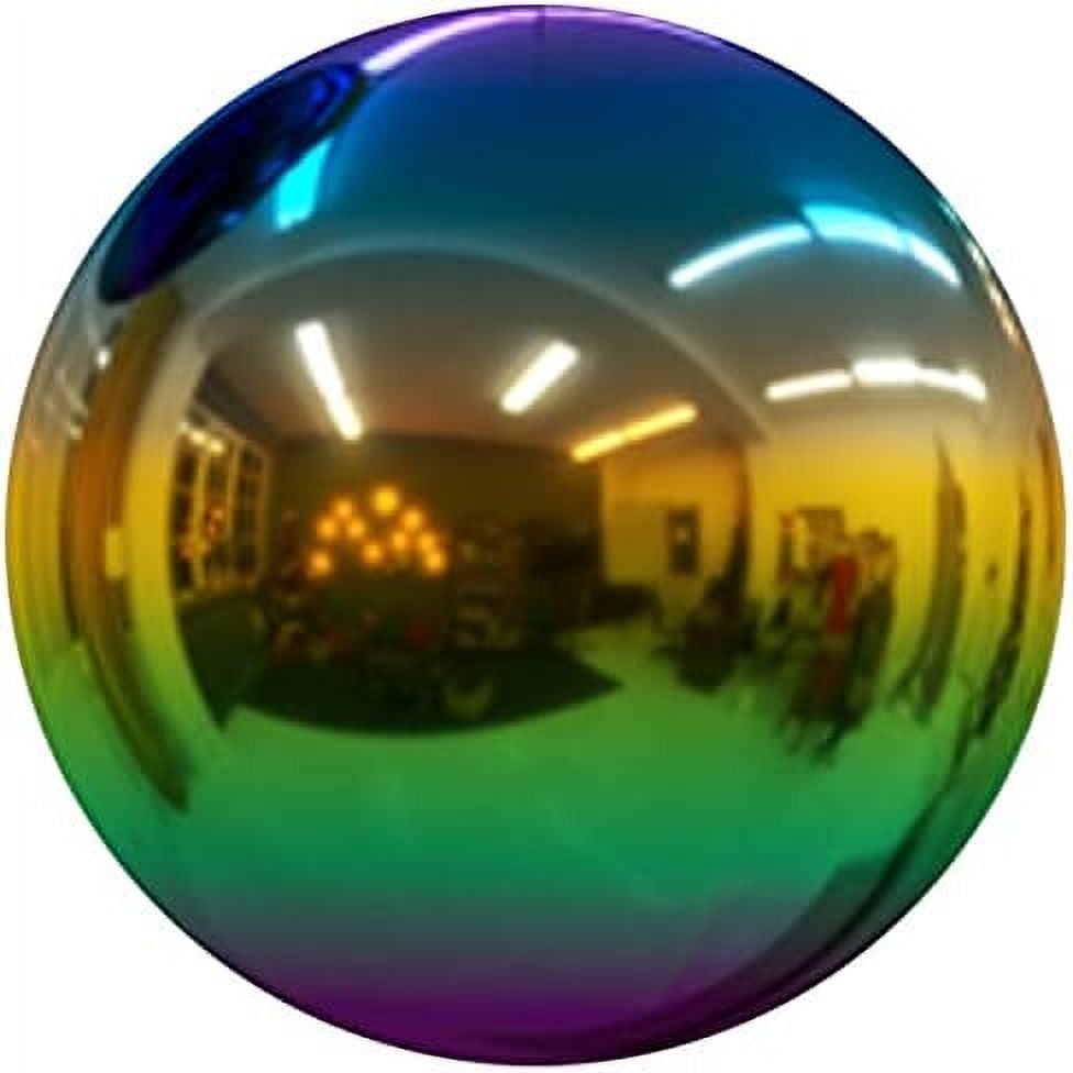 12 inch diameter gazing ball,rainbow stainless steel polished ...
