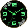 This 12-inch wall Clock Features a Beautiful Metal Frame, Nighttime ...
