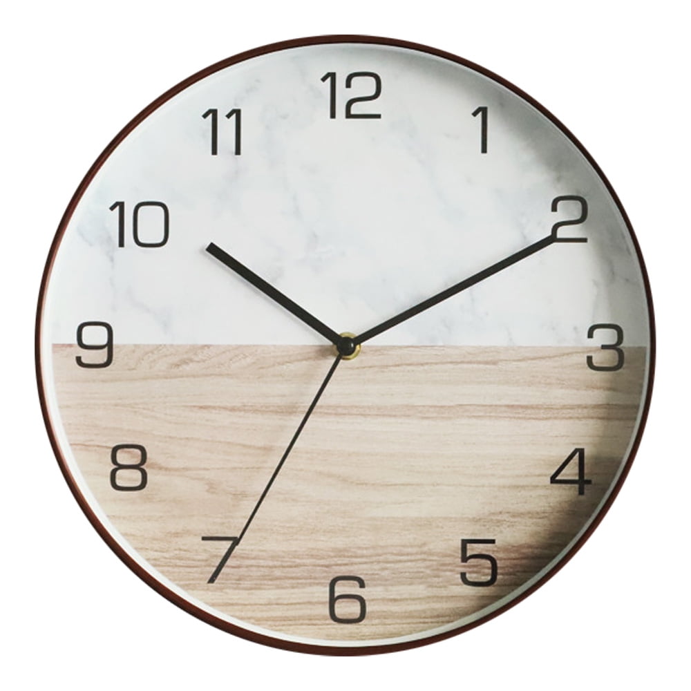 12-inch wood-like wall clock brushed creative watch modern simplicity ...
