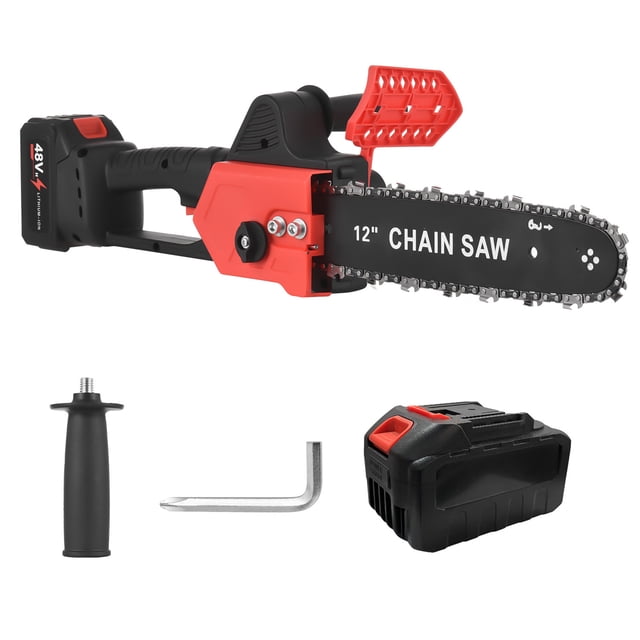 12 inches Cordless Electric Chainsaw with Brushless Motor 48-Volt ...