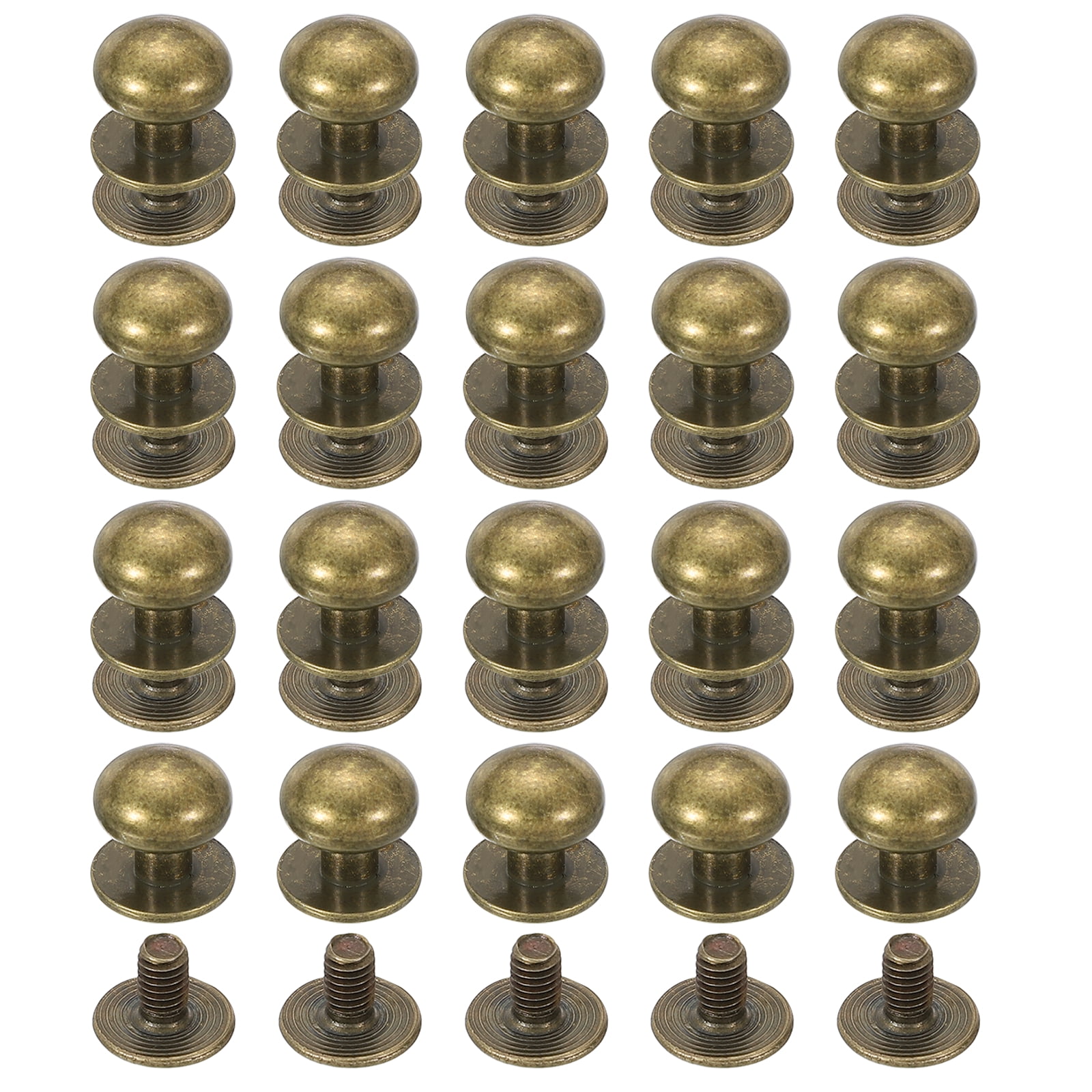12 mm Leather Rivets, 20 Sets Ball Head Stud Screw Back Round Head ...