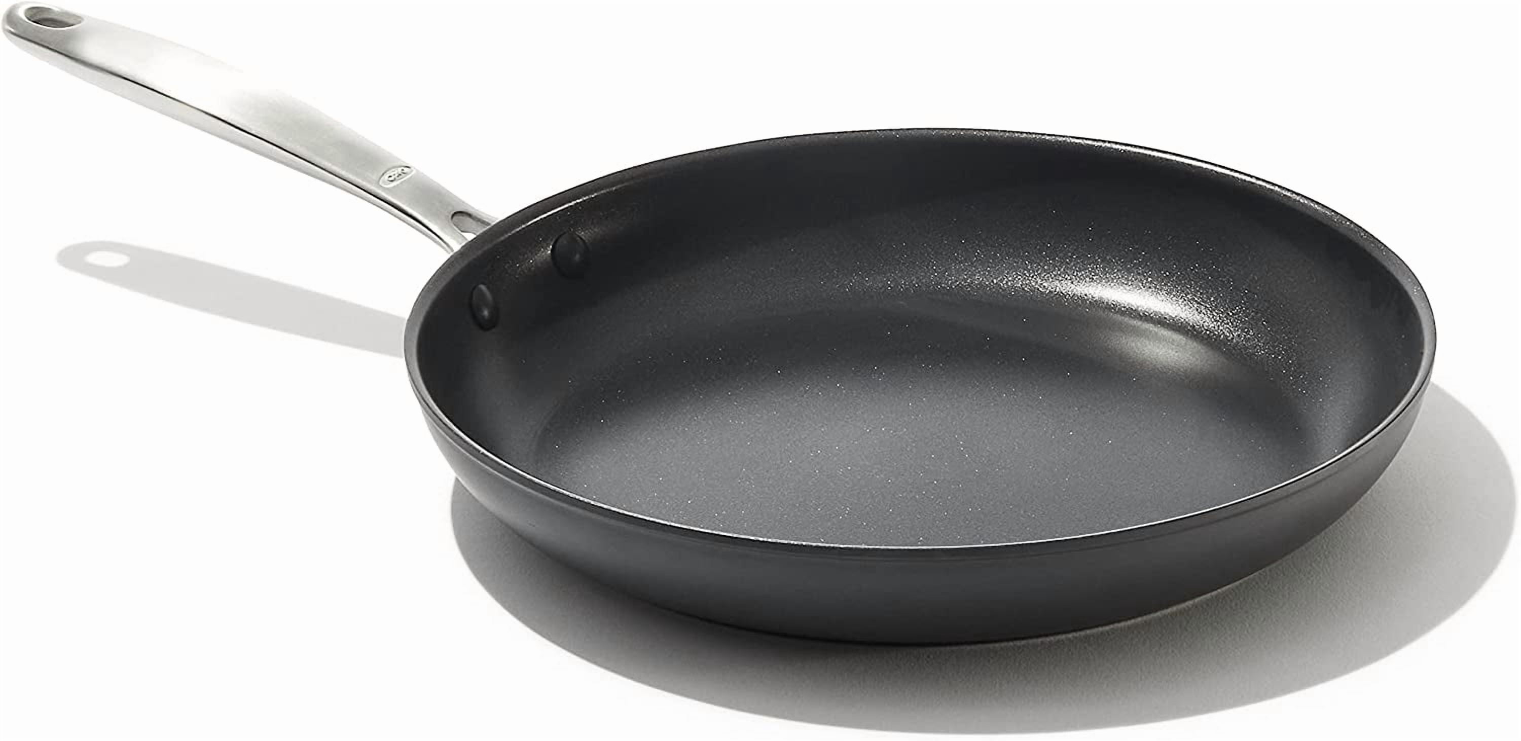 **12” nonstick frying pan skillet, enhanced pfas-free ceramic nonstick ...