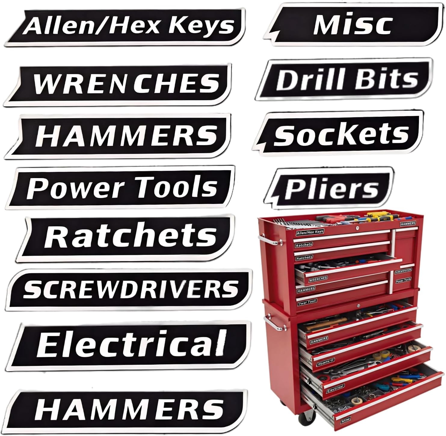 12 of Toolbox Labels,-Printed Tool Box Labels,General Tool Box Organize ...
