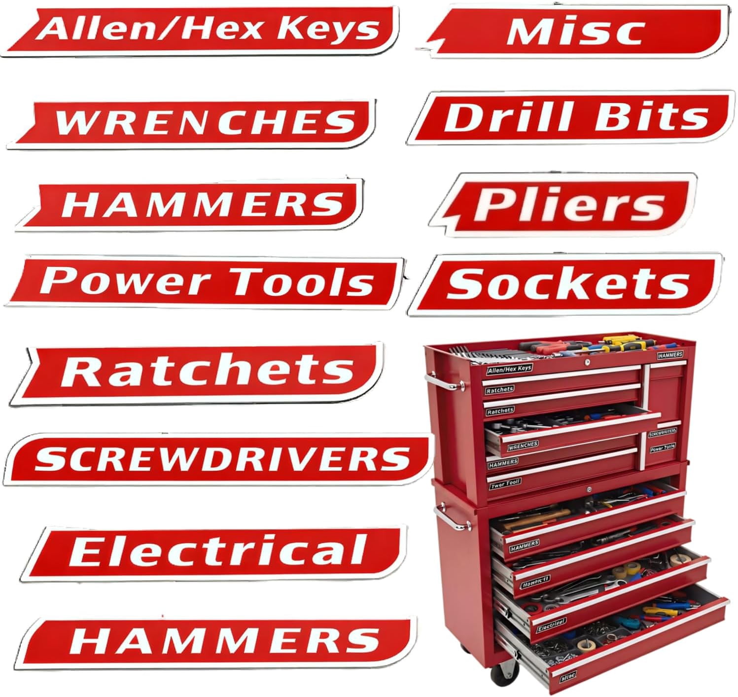 12 of Toolbox Labels,-Printed Tool Box Labels,General Tool Box Organize ...