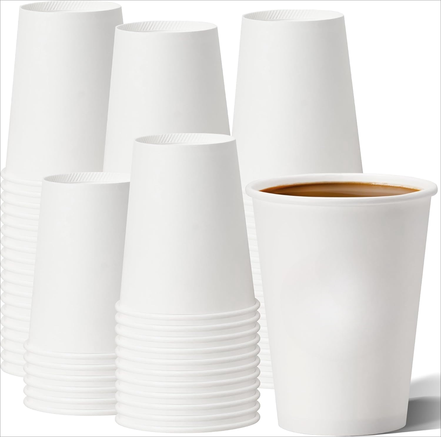 12 ounce disposable paper coffee cup, white hot coffee cup 12 ounces ...