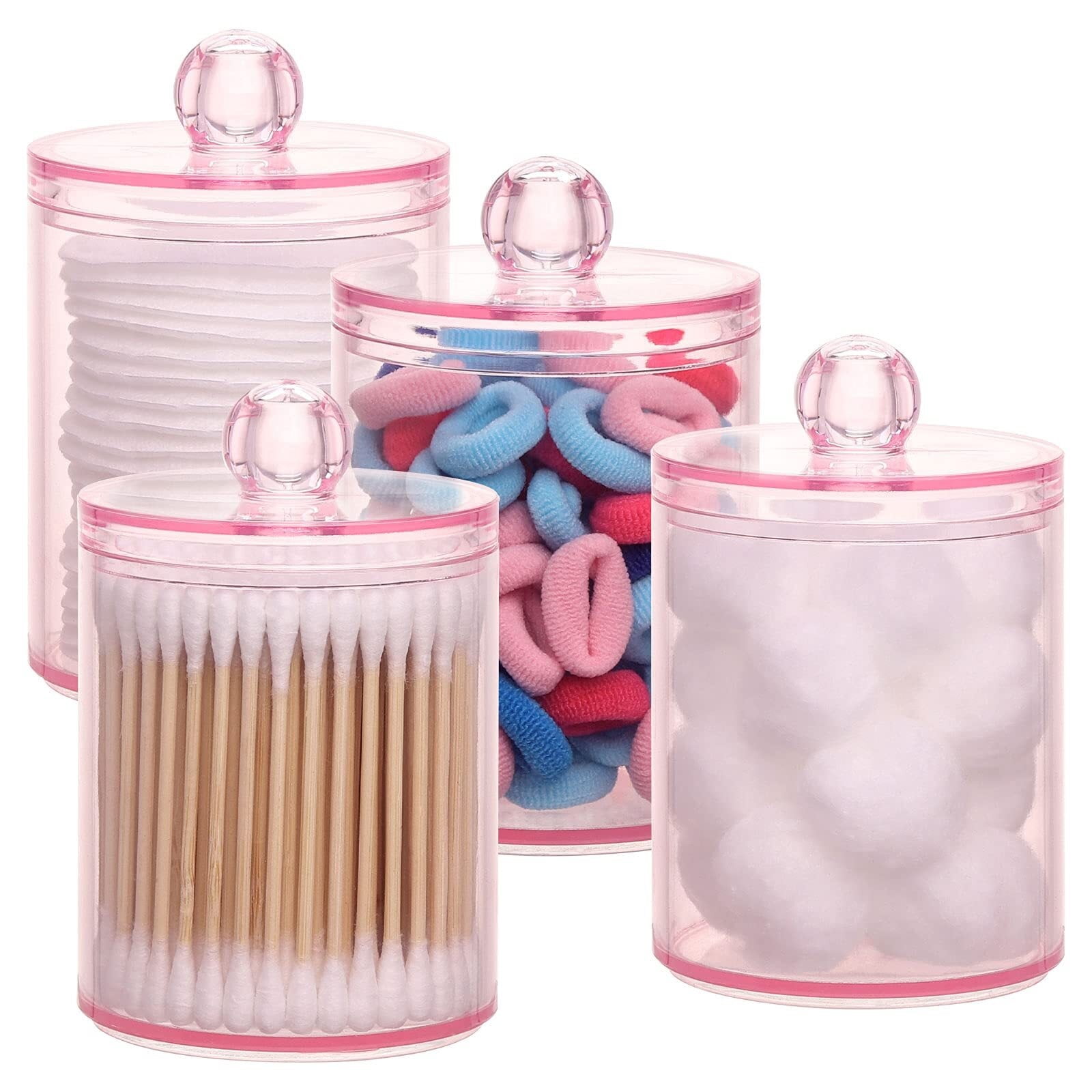 12 oz, 10 oz Qtip Holder - 4 Pack Restroom Bathroom Organizers and ...