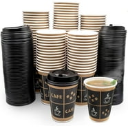 CHARMOUNT 100 Pack 12 oz Single Use Disposable Coffee Cups, Insulated ...