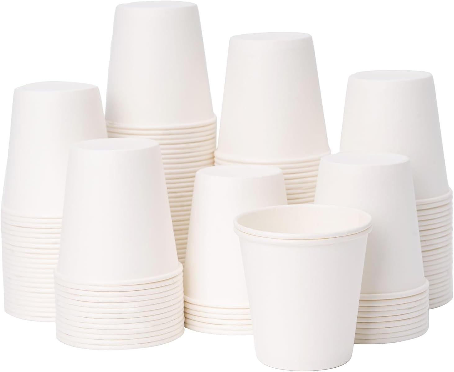12 oz 300 Pack Disposable Paper Coffee Cups, Bulk White Hot to Go Cups ...