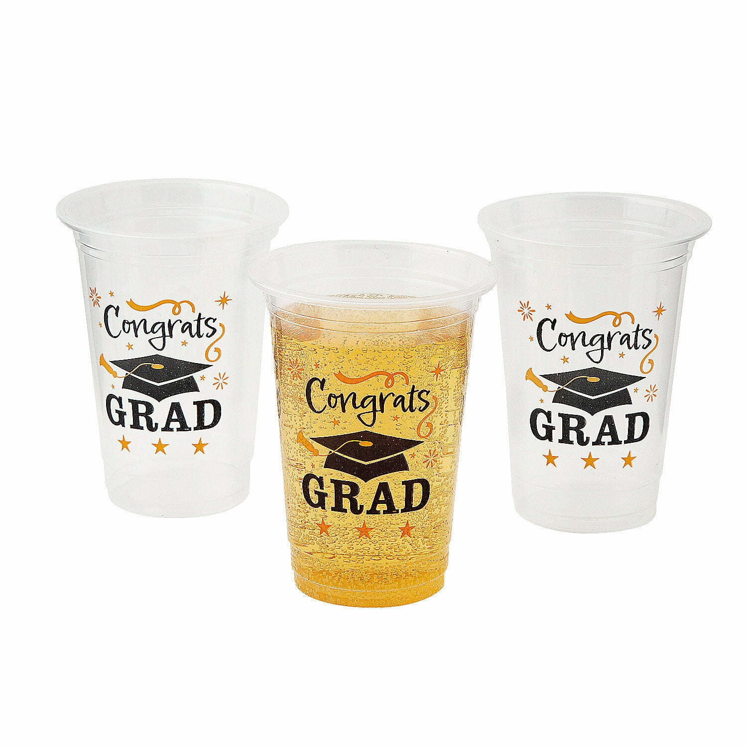 NOBRAND 12 oz Congrats Grad Plastic Cups, Graduation Party Supplies, 25 ...