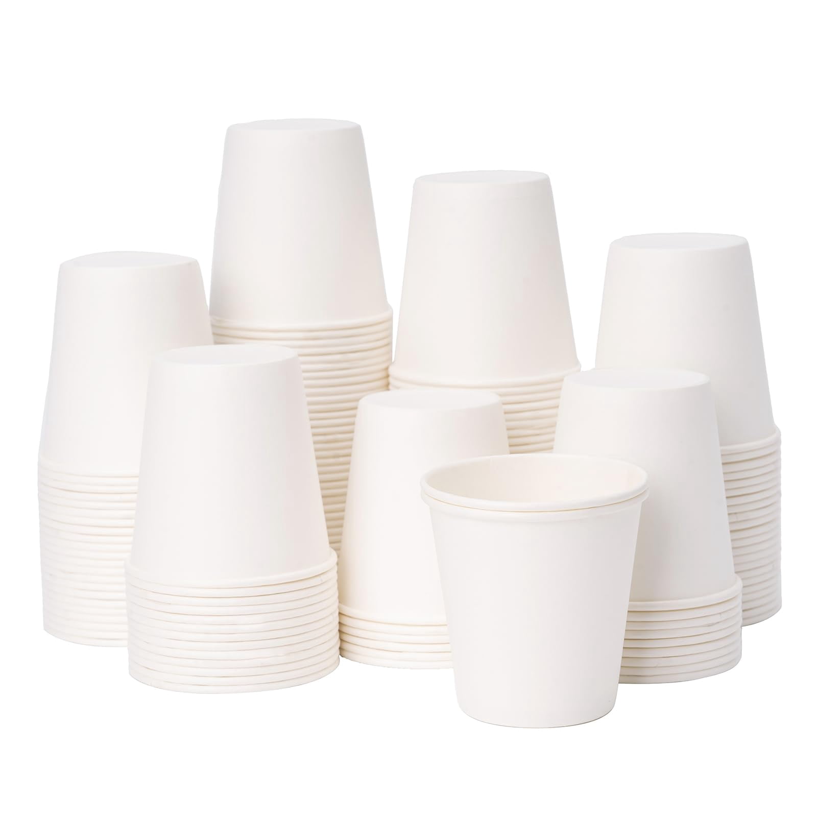 12 oz Disposable Paper Coffee Cups Bulk 300 Pack White Hot Beverage ...
