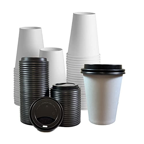 Walmart 12 oz Hot Disposable Throwaway Paper Coffee Mugs with Lids, 400 ...