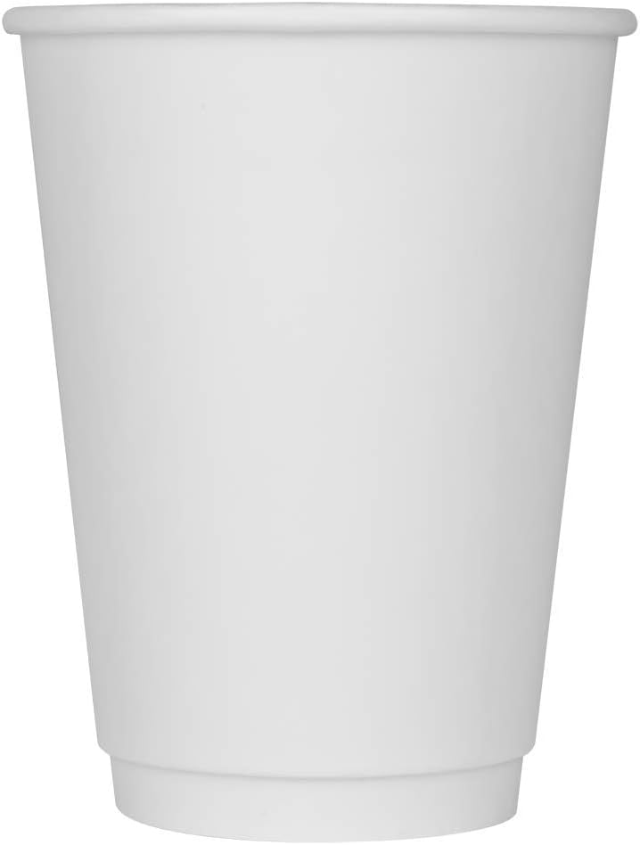 12 oz Double-Wall Insulated Coffee Cup [500 Count] White Disposable ...