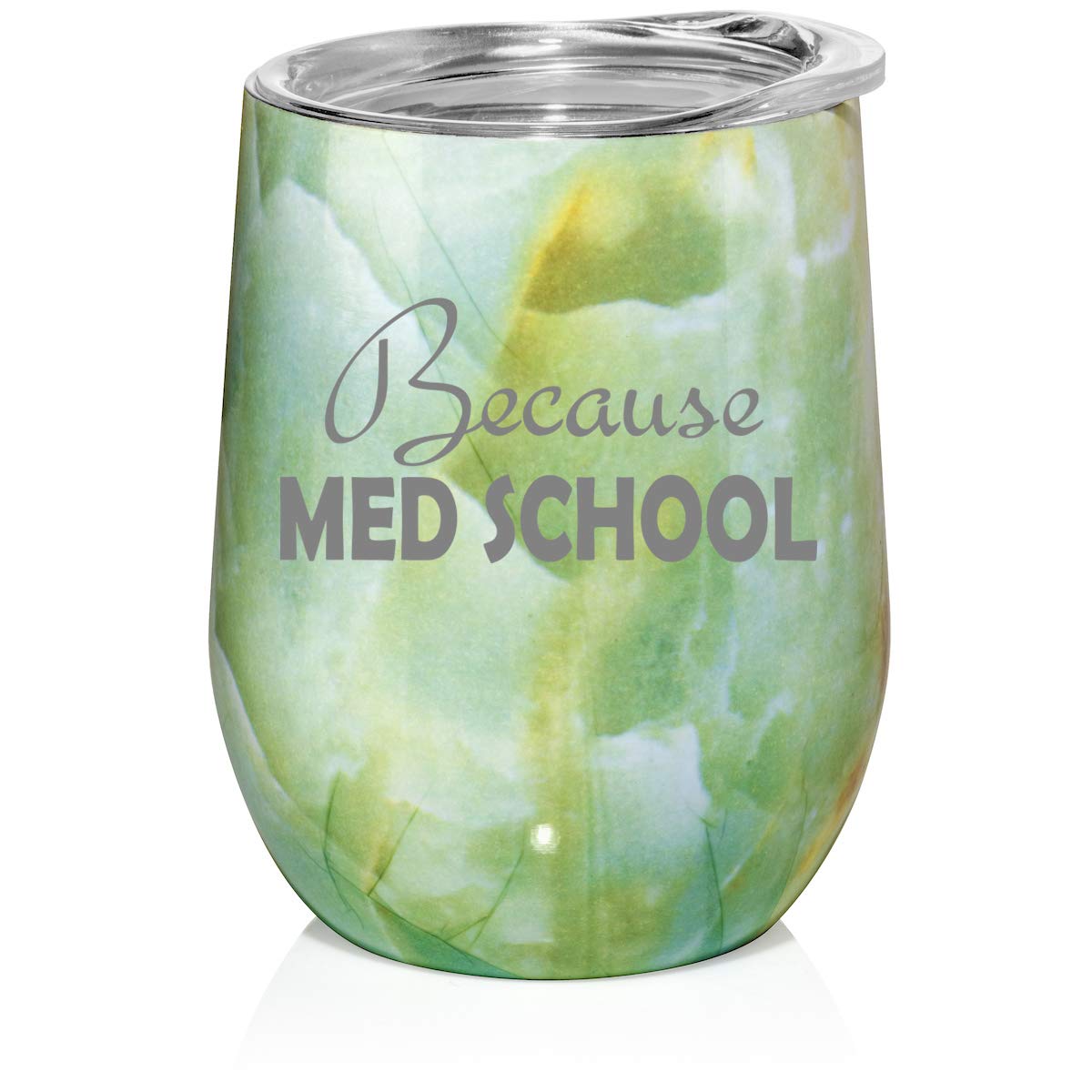 12 oz Double Wall Vacuum Insulated Stainless Steel Marble Stemless Wine ...