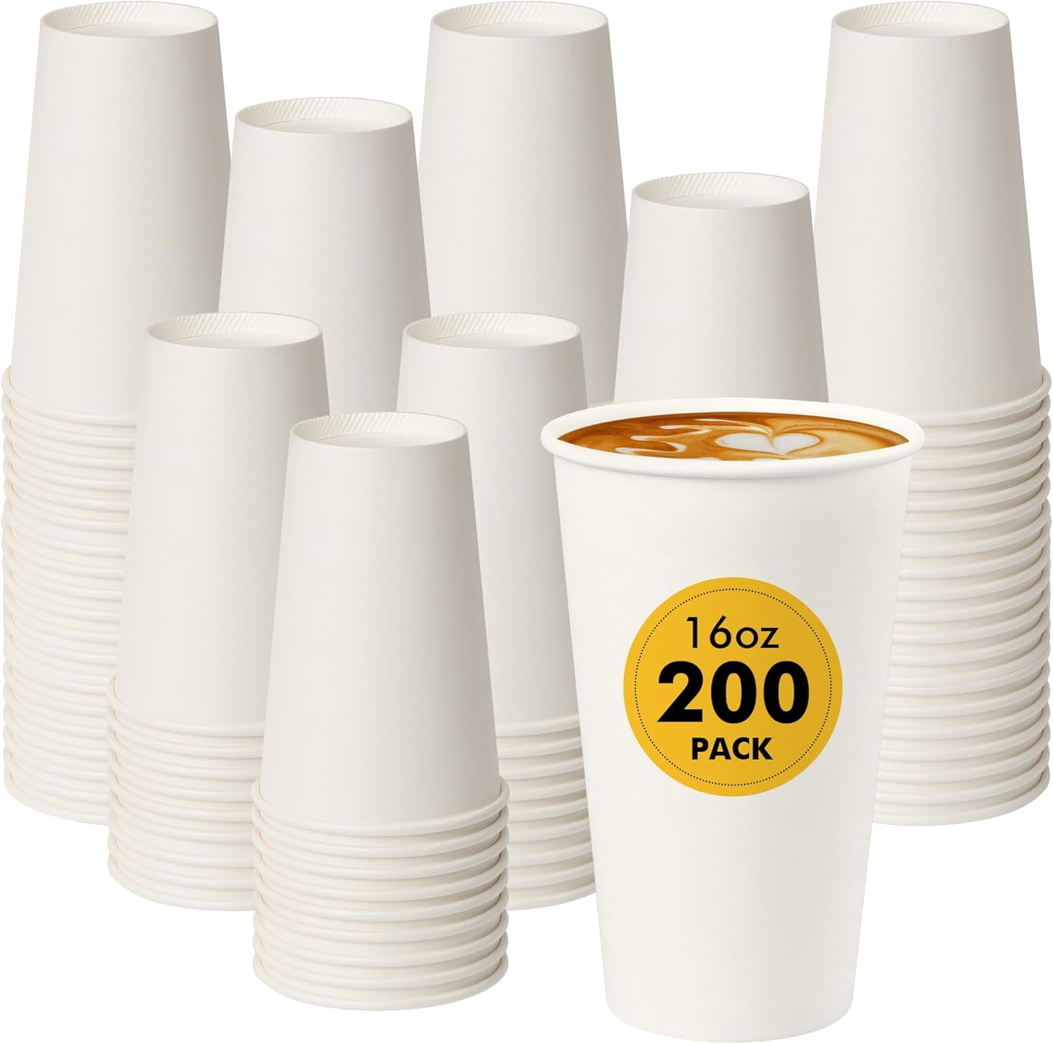 12 oz Hot Paper Coffee Cups [300 Pack], Disposable Coffee Cups 12 oz ...