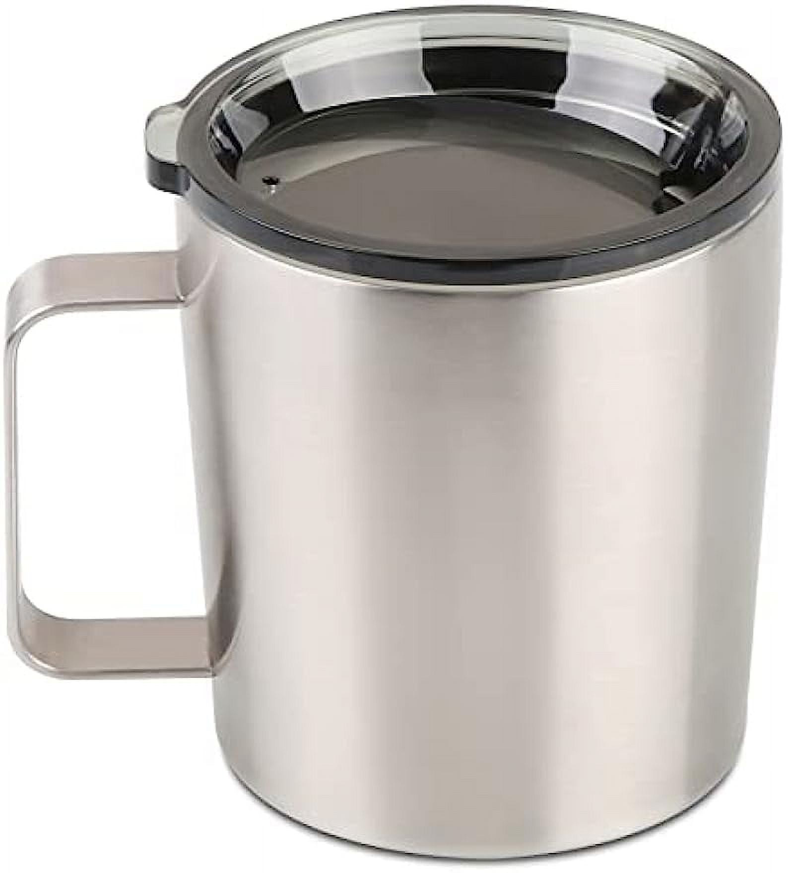 12 oz Insulated Coffee Mug with Lid, Stainless Steel, Double Wall Vacuum Insulated Travel Mug ...