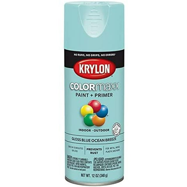 12 oz Krylon K05506007 Blue Ocean Breeze COLORmaxx Paint & Primer Spray ...
