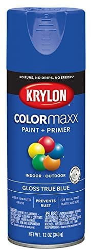 12 oz Krylon K05543007 True Blue COLORmaxx Paint & Primer Spray Paint ...