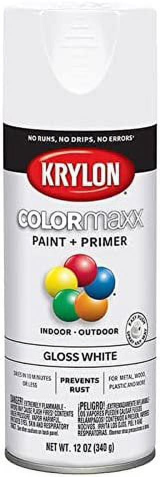 12 oz Krylon K05545007 White COLORmaxx Paint & Primer Spray Paint ...
