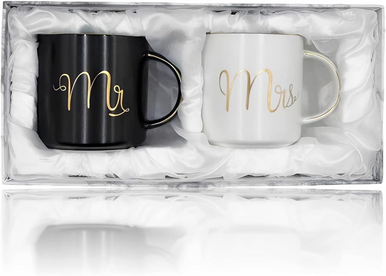 12 oz Mr and Mrs Mugs, Ceramic Coffee Mug Set Engagement Gifts for ...