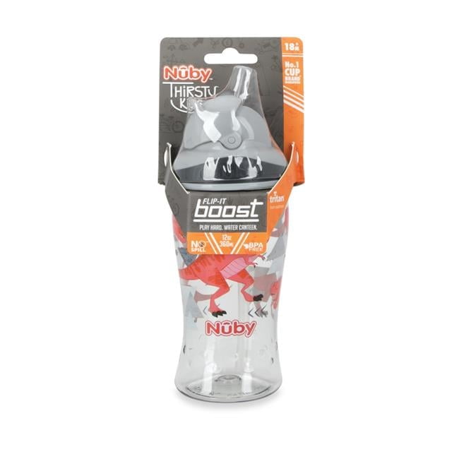 12 oz Nuby No-Spill Boost Cups with Flip-it Straw for 18 Plus Months ...