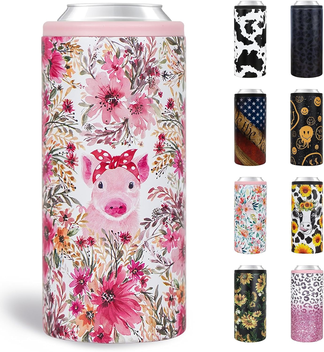 12 oz Slim Can Cooler Stainless Steel Skinny Can Cooler Insulated Beer ...