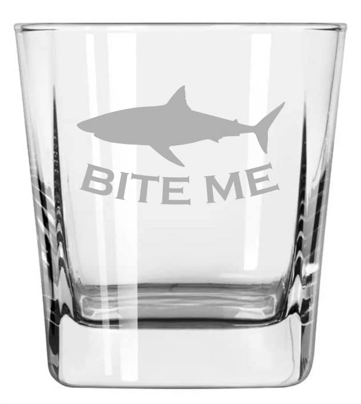 12 oz Square Base Rocks Whiskey Double Old Fashioned Glass Bite Me ...