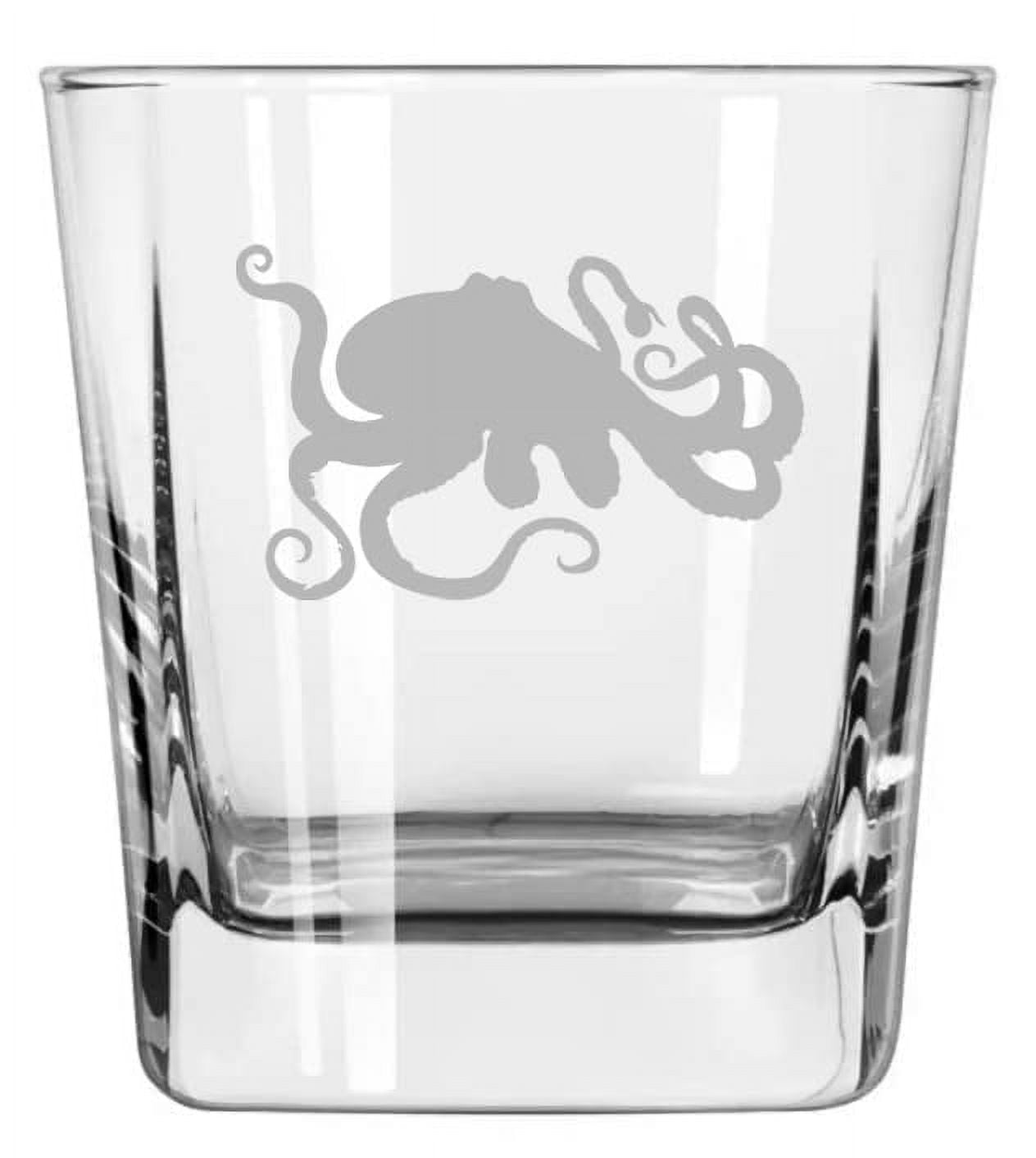 12 oz Square Base Rocks Whiskey Double Old Fashioned Glass Octopus and ...