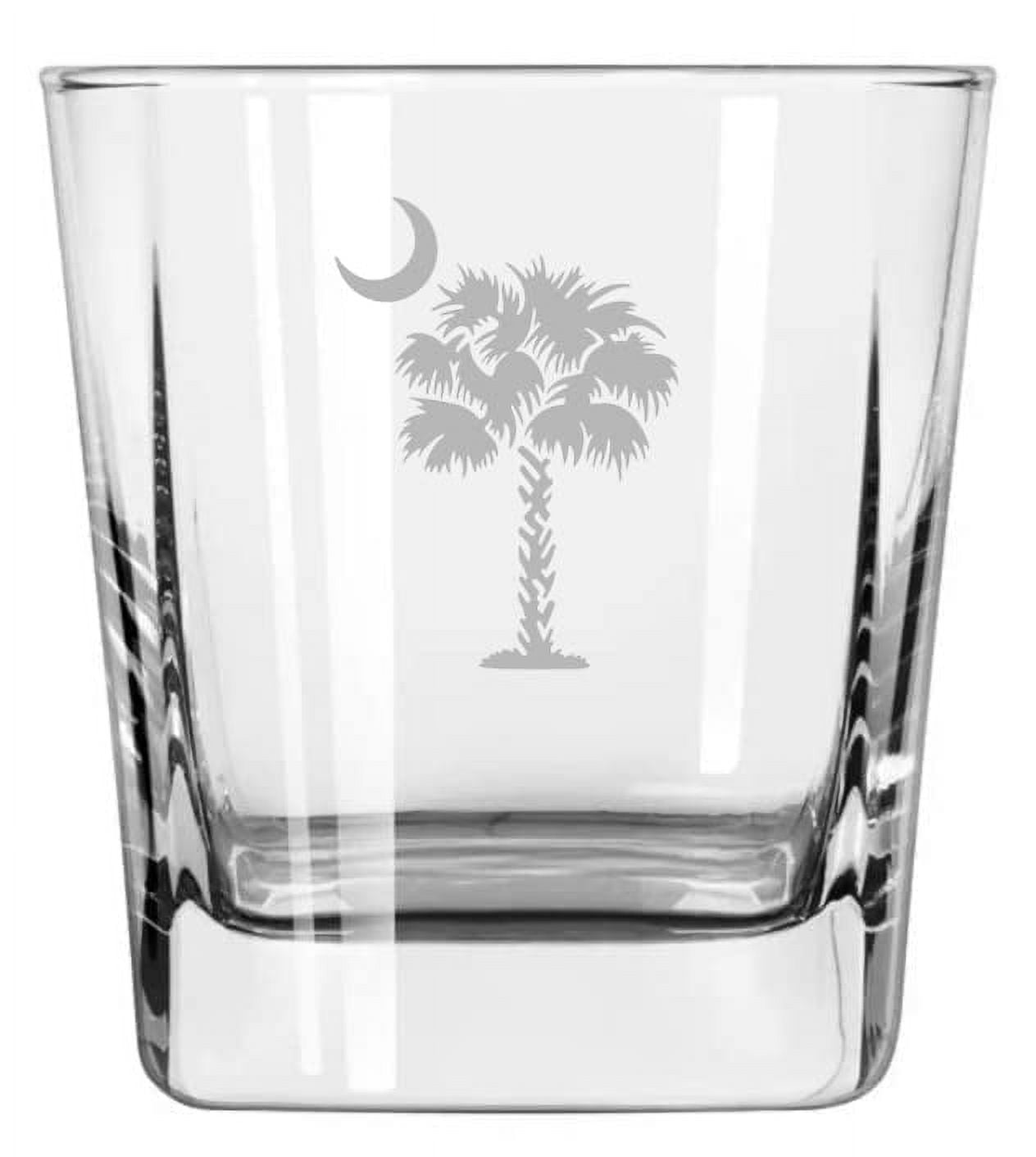 12 oz Square Base Rocks Whiskey Double Old Fashioned Glass Palmetto ...