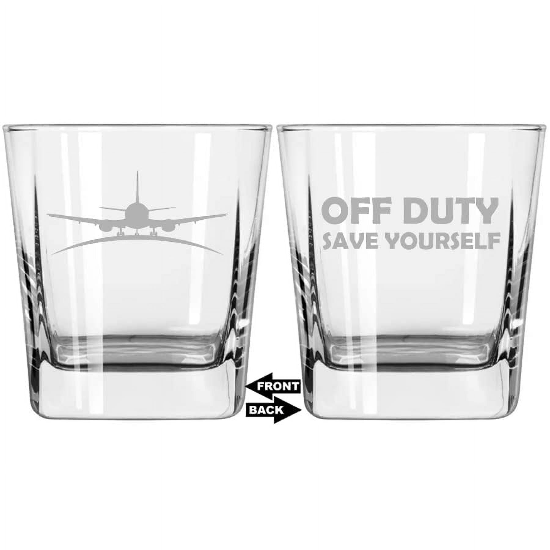 12 oz Square Base Rocks Whiskey Double Old Fashioned Glass Two Sided ...
