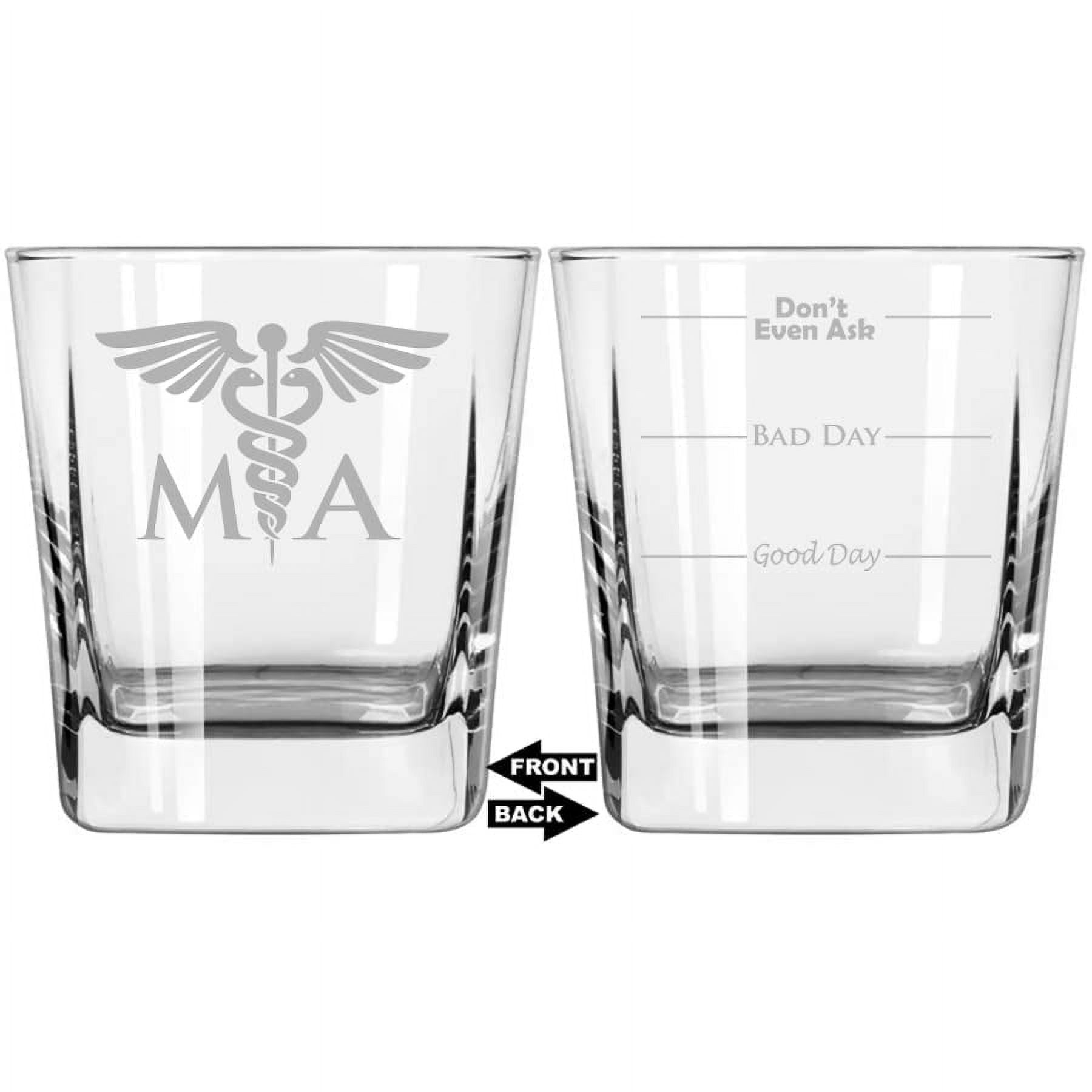 12 oz Square Base Rocks Whiskey Double Old Fashioned Glass Two Sided ...