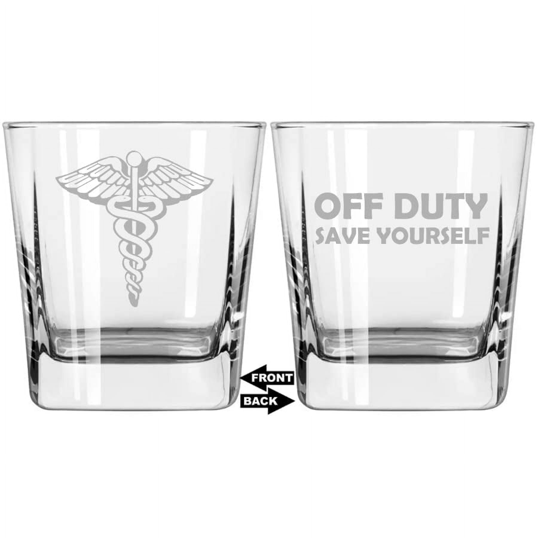 12 oz Square Base Rocks Whiskey Double Old Fashioned Glass Two Sided ...