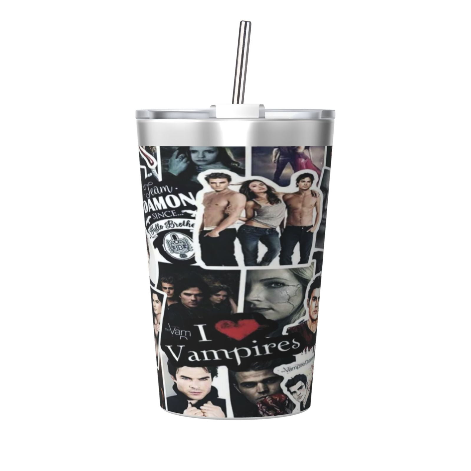 12 oz Vampire Diaries Insulated Water Bottle With Straw Stainless Steel ...