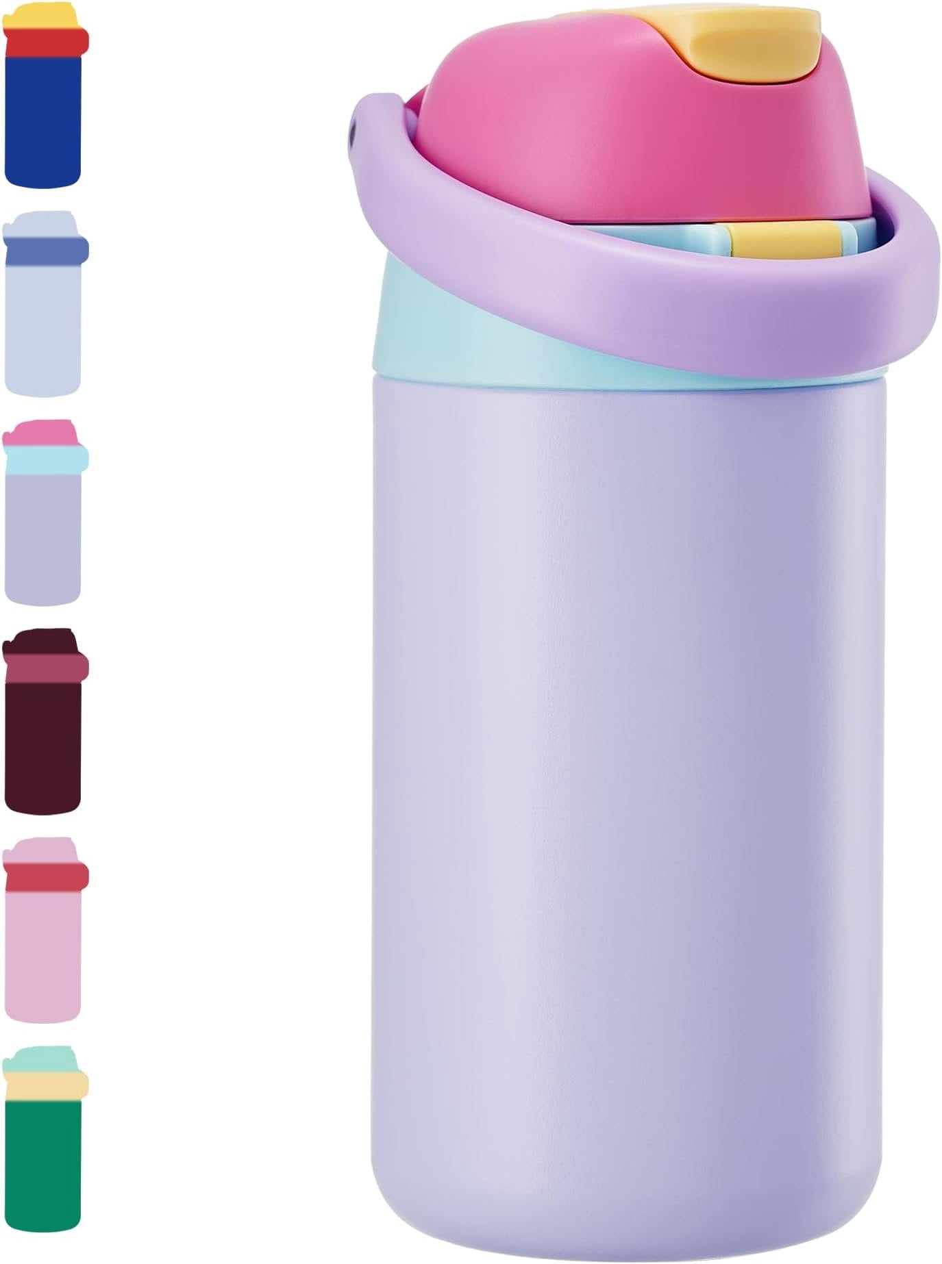 12 oz Water Bottle with 2-in-1 Lid, 304 Stainless Steel Insulated ...