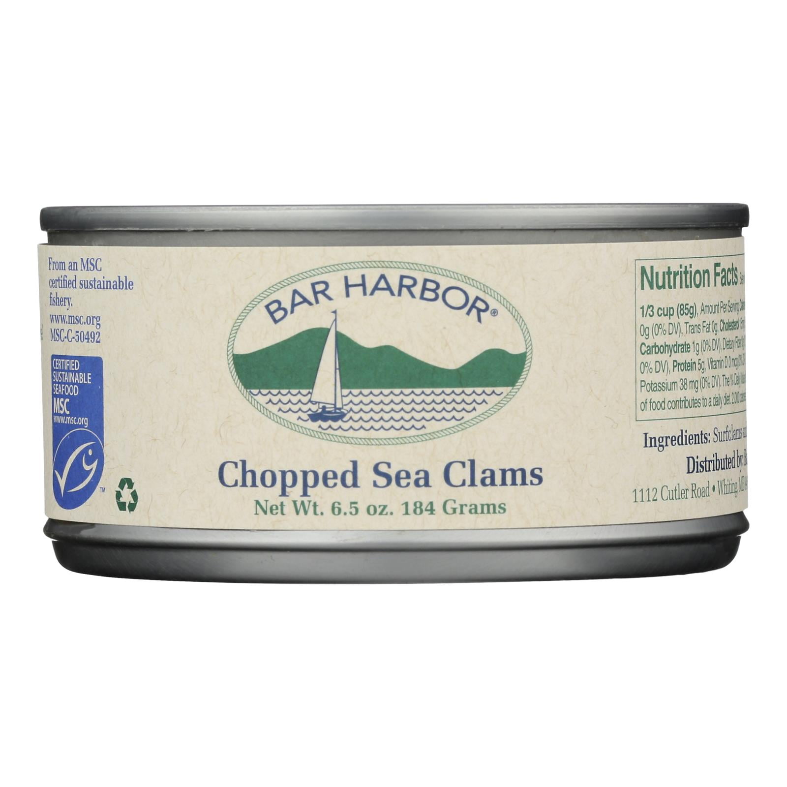 Bar Harbor Non-GMO Chopped Clams, 6.5 Oz. Can - 12 Pack Grocery Item ...