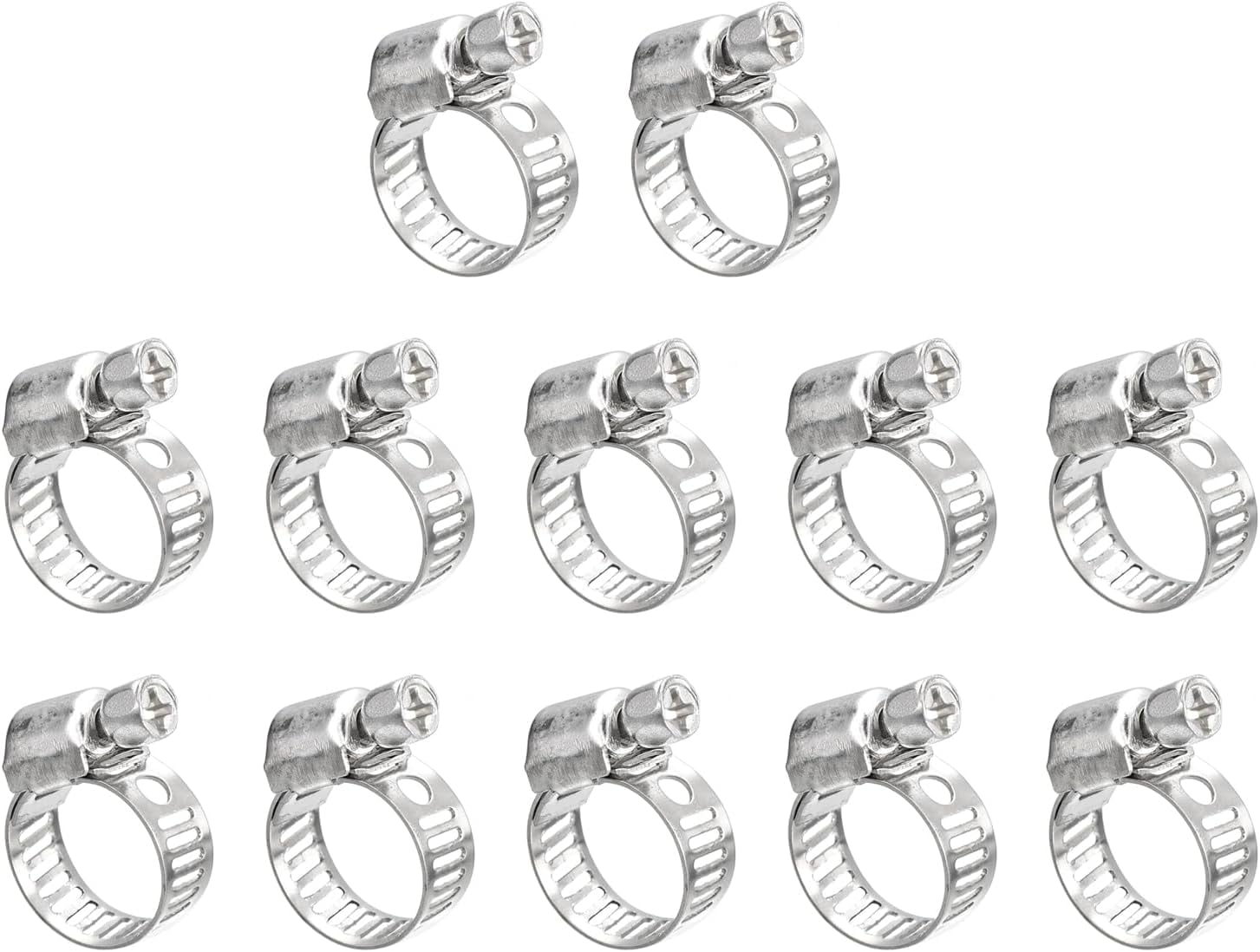 12-pack 3/8" - 5/8" Adjustable Stainless Steel Worm Gear Hose Clamp ...