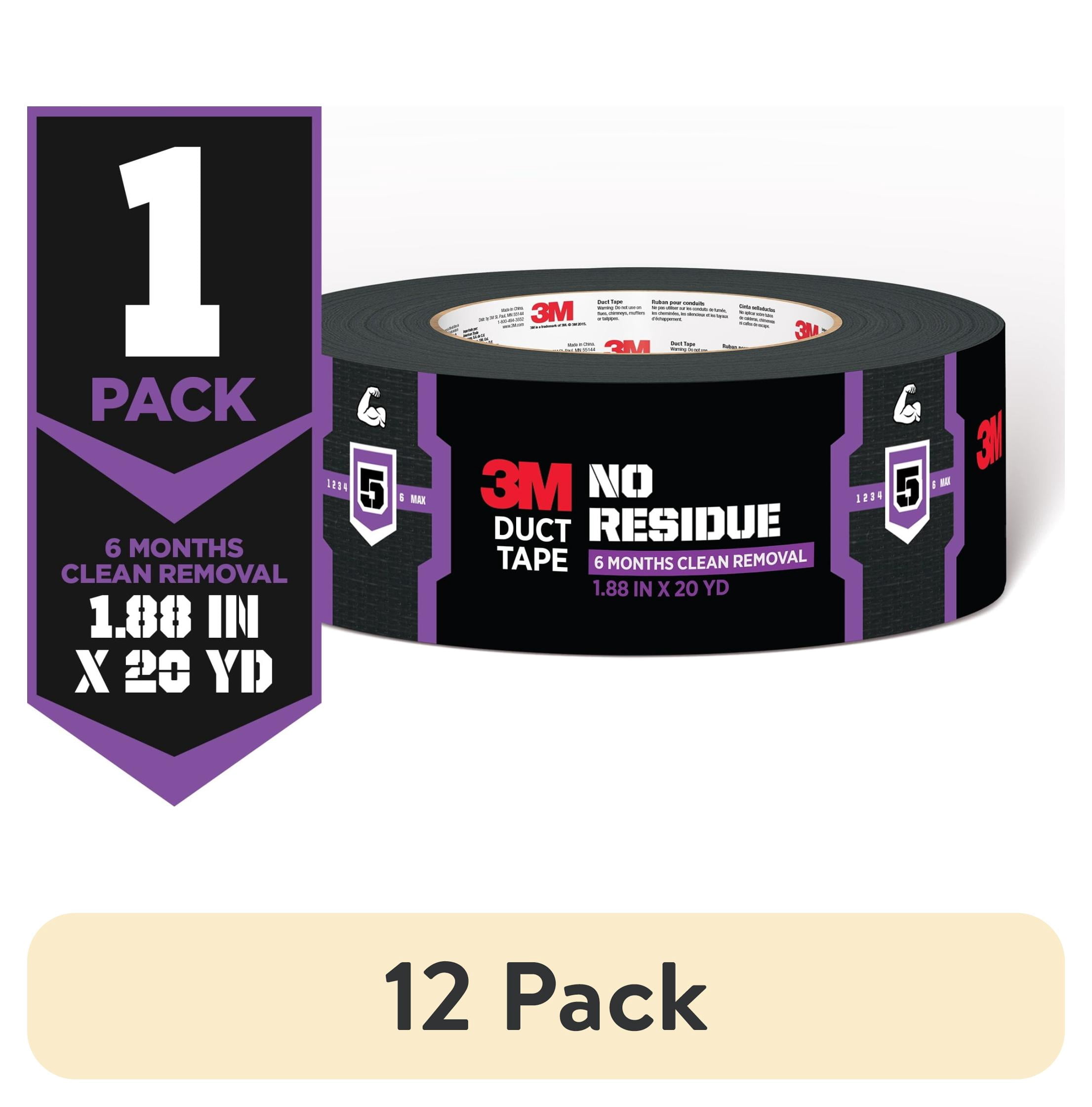 (12 pack) 3M No Residue Duct Tape, Silver, Removes Clean Up To 6 Months ...