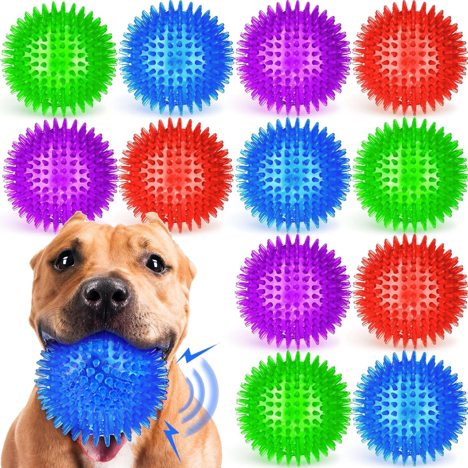 12-pack 4.5-inch heavy-duty sound-emitting dog balls, suitable for ...