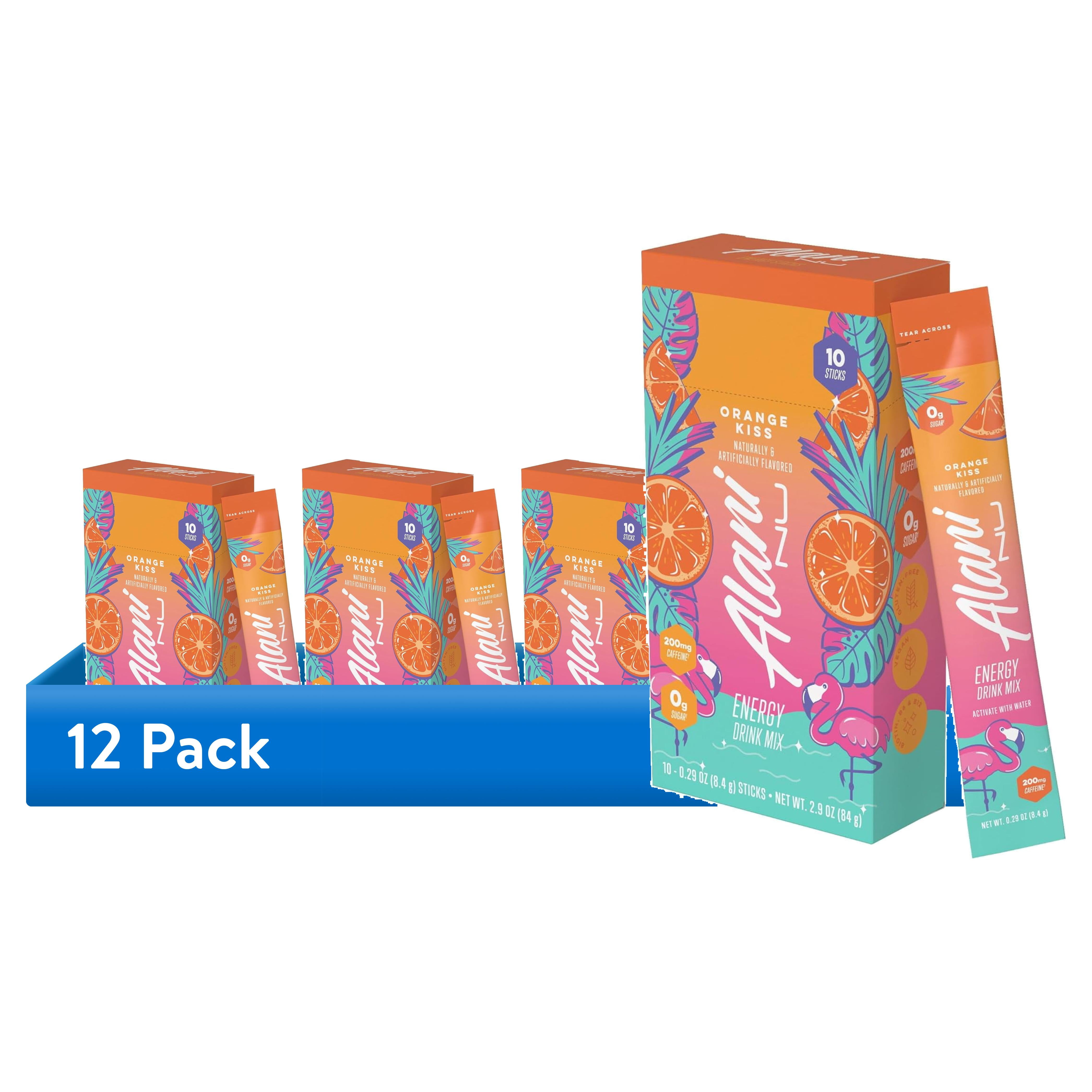 (12 pack) Alani Nu Energy Sticks, Orange Kiss, 10 Count, 200mg Caffeine ...