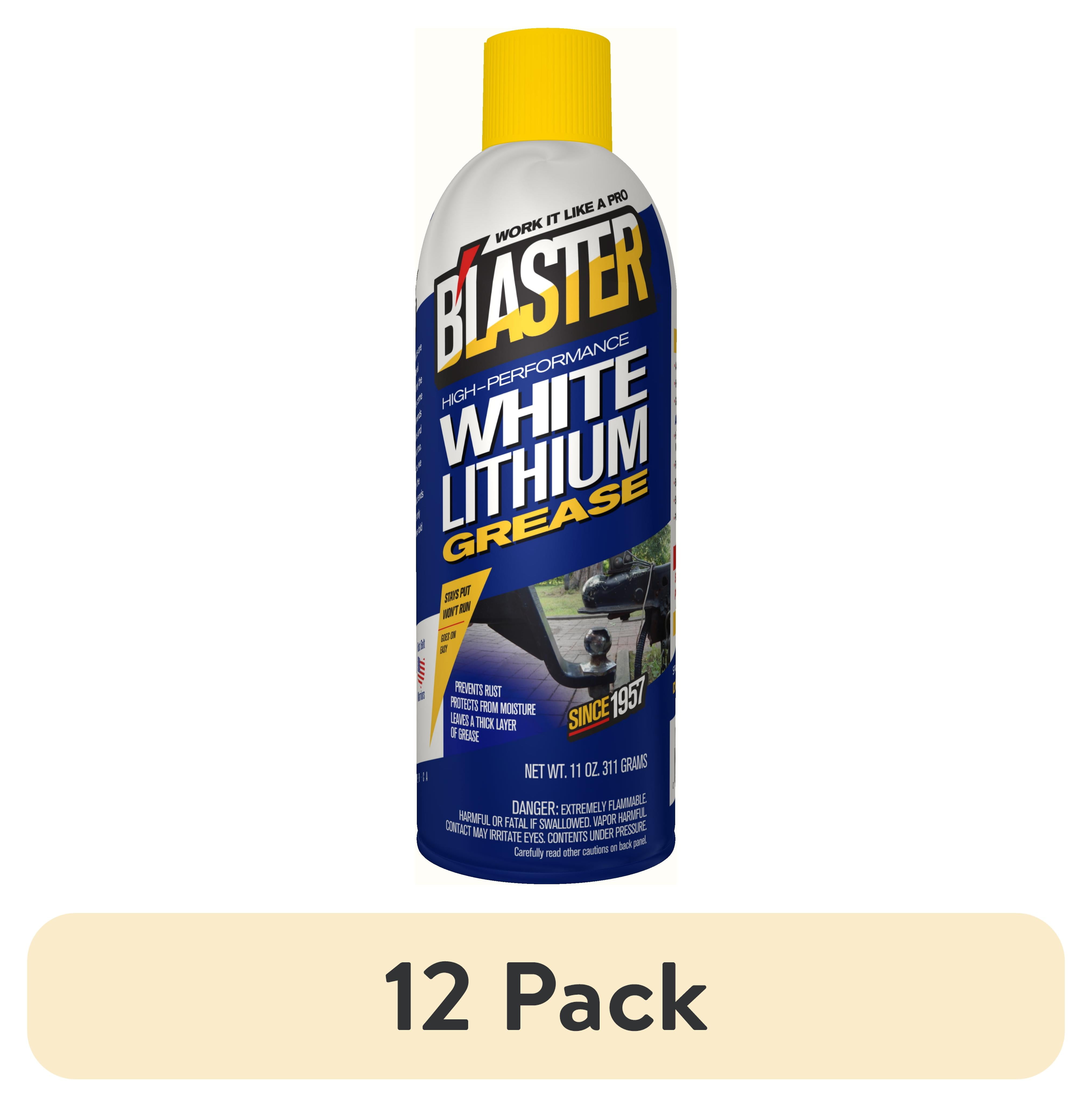 (12 pack) B'laster 16-LG White Lithium Grease, Oil Lubricant, 11 oz ...