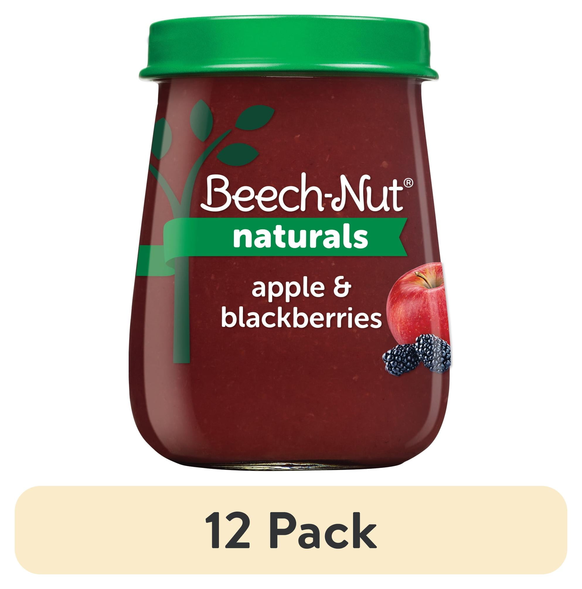 (12 pack) Beech-Nut Naturals Stage 2 Baby Food, Apple & Blackberries, 4 ...