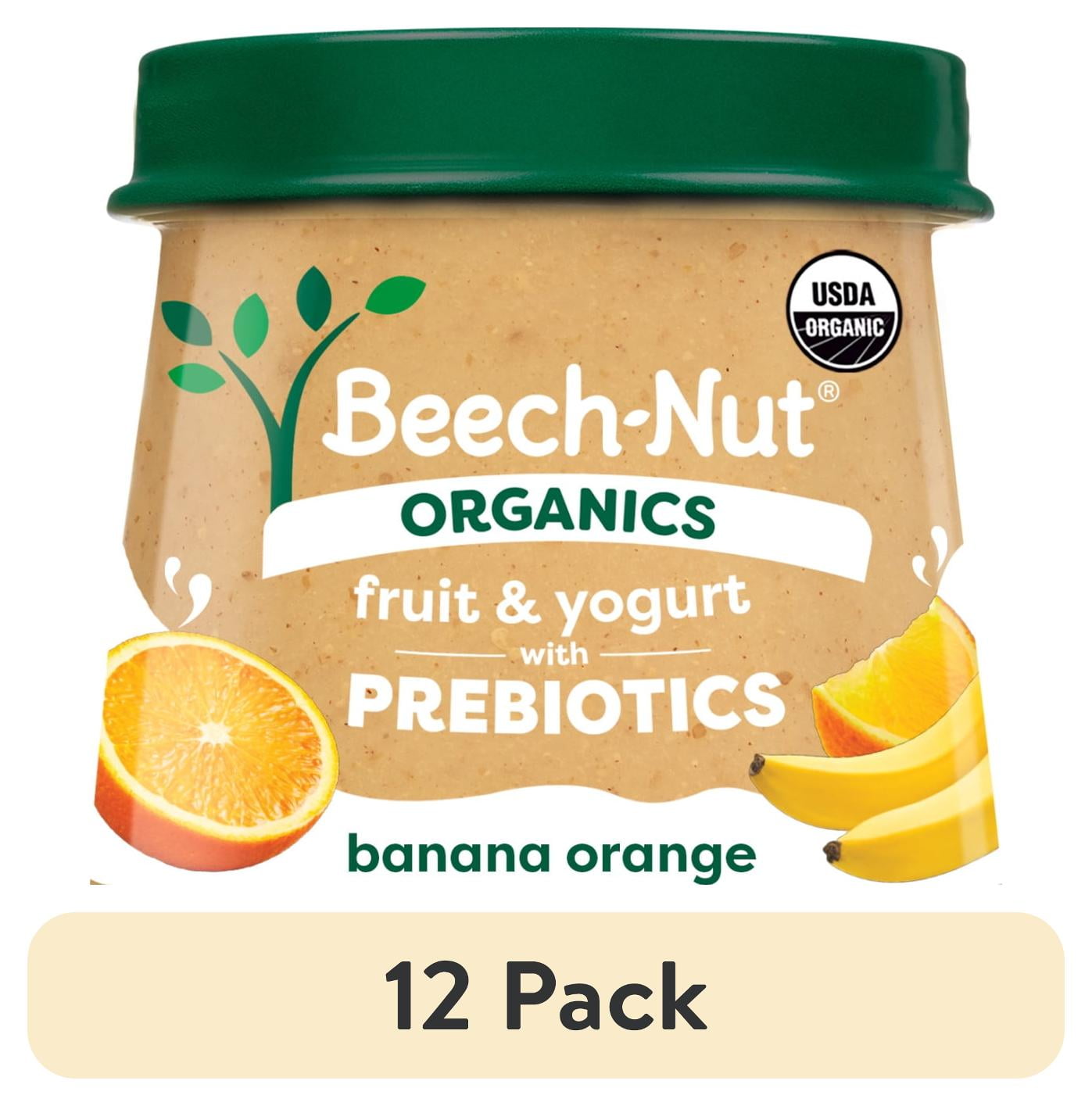 (12 pack) Beech-Nut Organics Fruit & Yogurt Baby Food + Prebiotics ...
