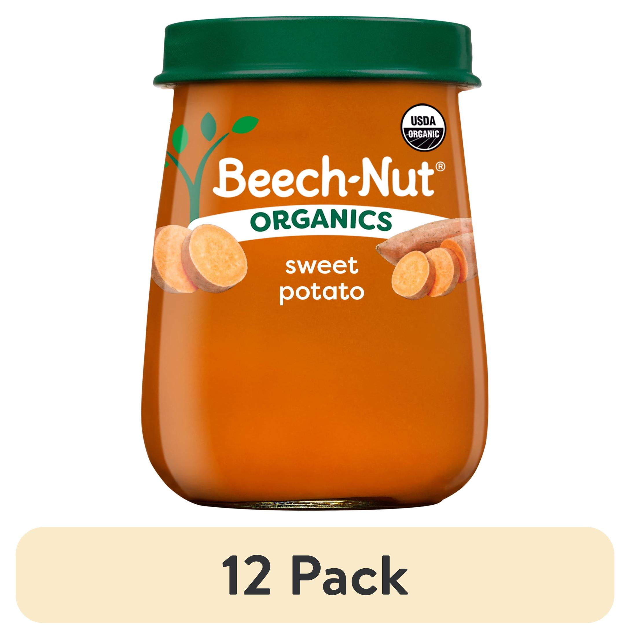 (12 pack) Beech-Nut Organics Stage 1 Organic Baby Food, Sweet Potato, 4 ...
